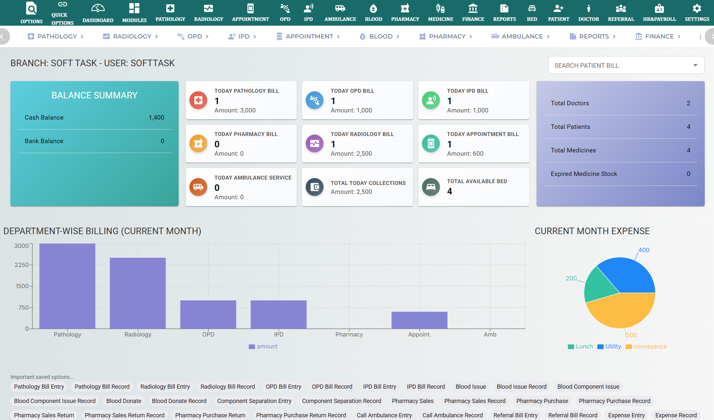 HOSPITAL MANAGEMENT SOFTWARE - SOFT TASK